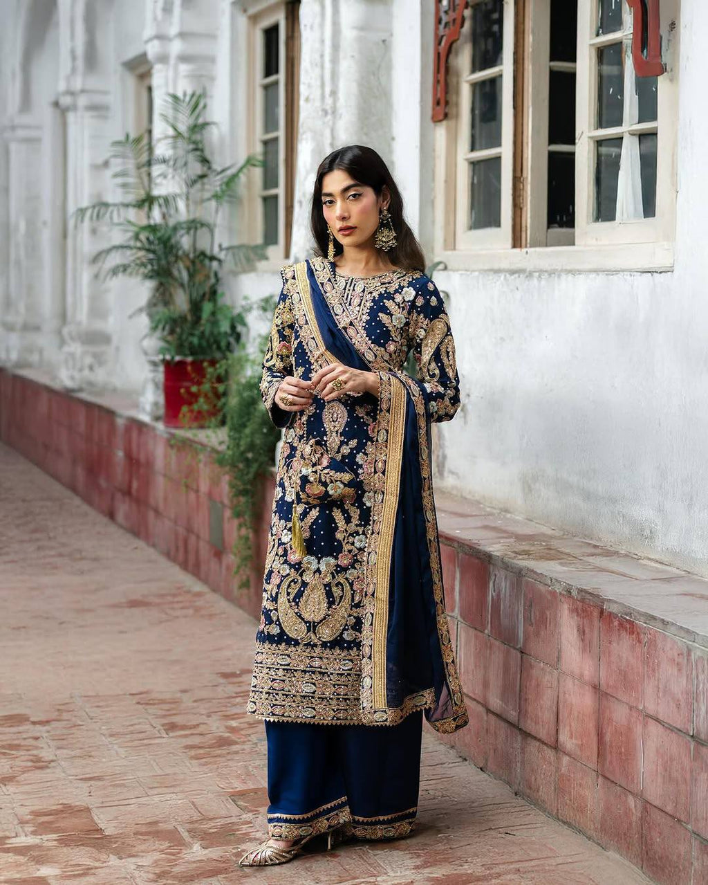 Embroidered Georgette Kurti-Plazzo Set – Yashuura